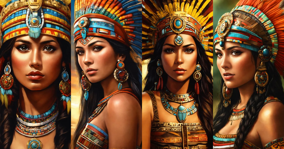 Lexica - Aztec princess,realistic,portrait, high detail,high resolution ...