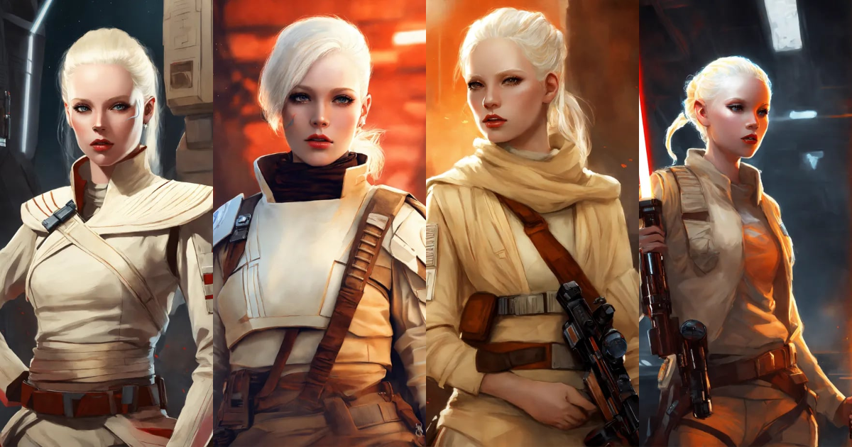 Lexica - Digital art of a Star Wars albino woman Rebel.