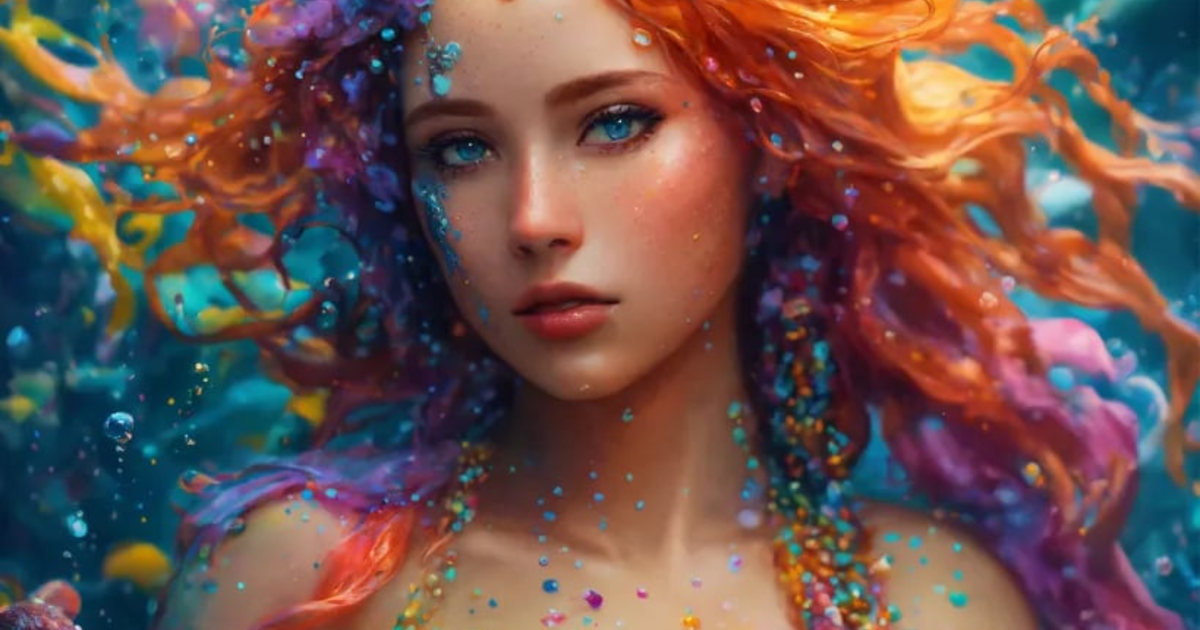 Lexica - PIXELS photograph, a quirky liquid portrait of a hauntingly ...