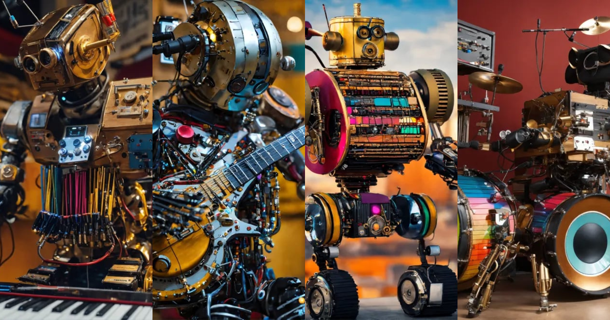 Lexica - A musicpunk robot made entirely out of music instruments