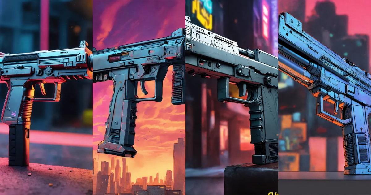 Lexica - Cyberpunk machine pistol like a gun metal gray out mac-10 ...