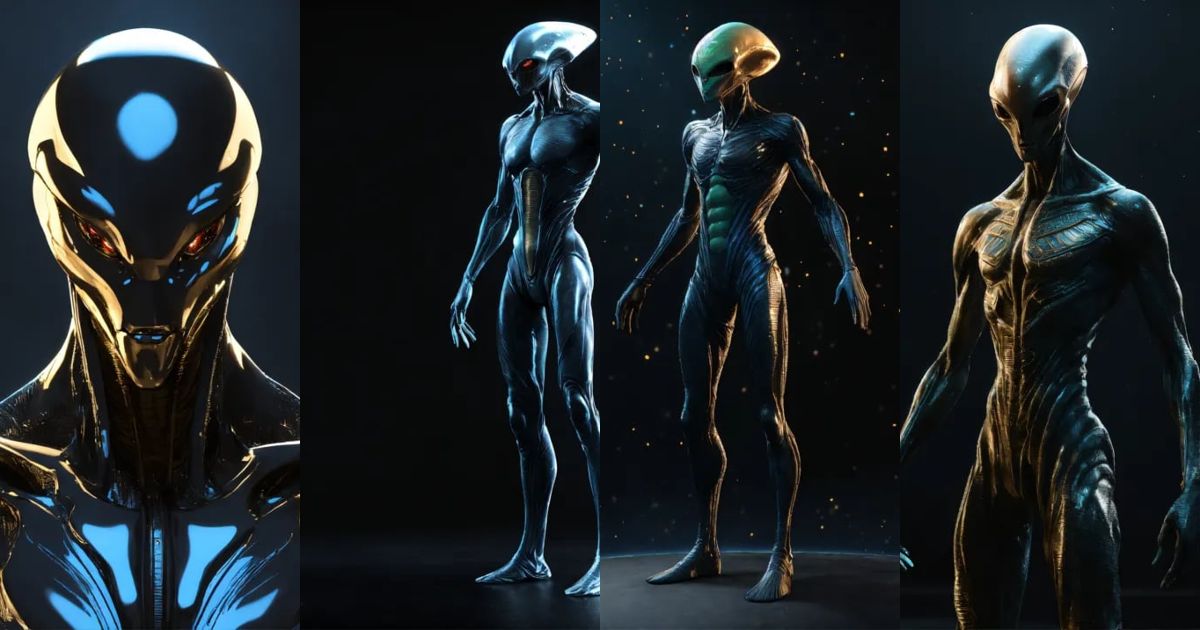Lexica - Image of a male alien being, non-threathing, full body ...