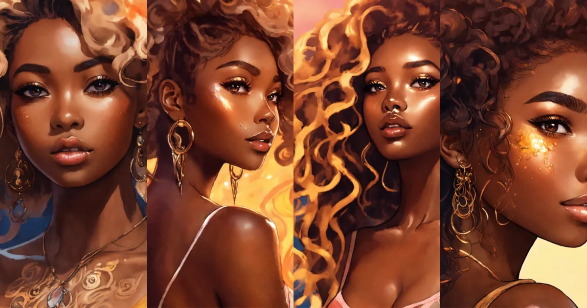 Lexica - Dark complexion African American woman looking back over her ...