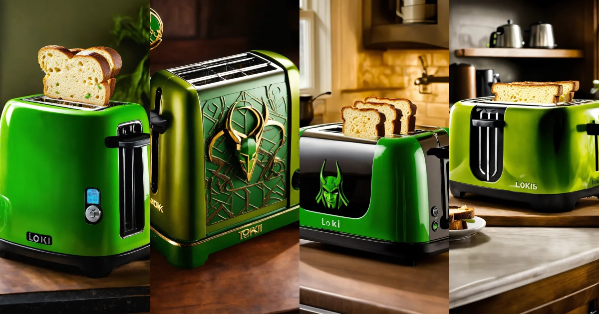 Lexica - Reimagine Loki, the God of Mischief, as a toaster. Describe ...
