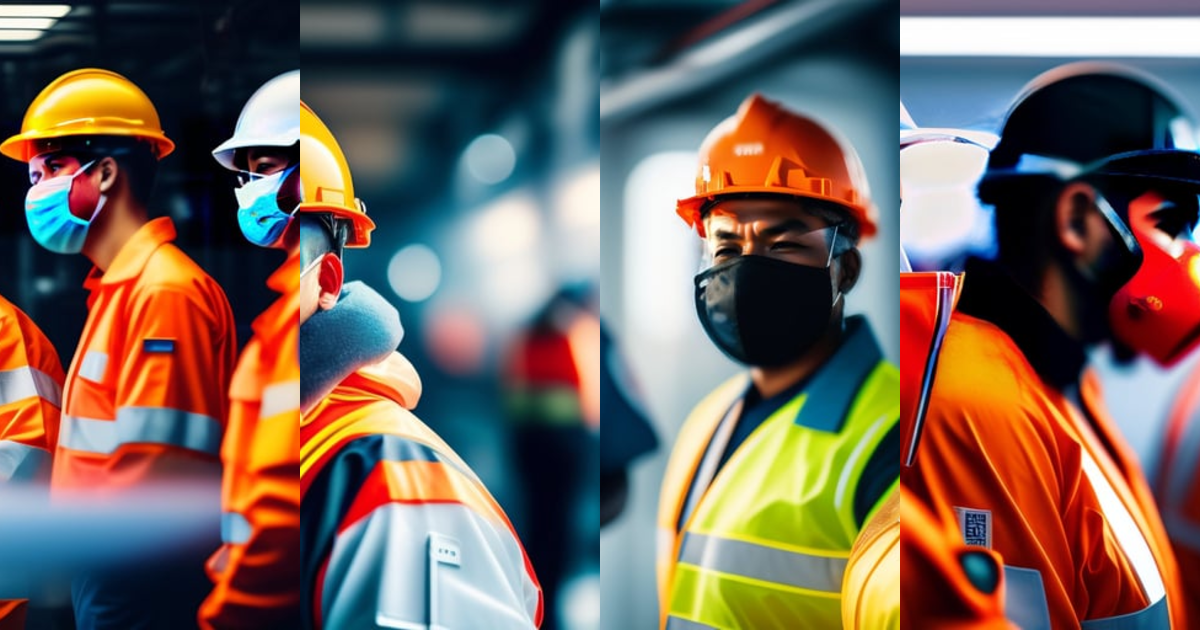 Lexica - Safety and health workers using PPE wallpaper 4k
