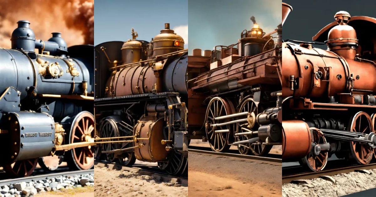 Lexica - Old west train iron road enforcer, stylized high detail, heavy ...