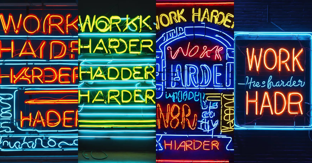 Lexica - Light blue fluorescent neon sign with the hand writen text ...