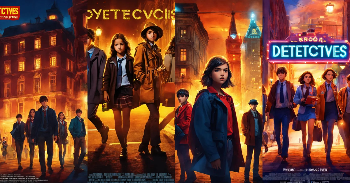 Lexica - Estilo portada de película de detectives, cinco estudiantes ...