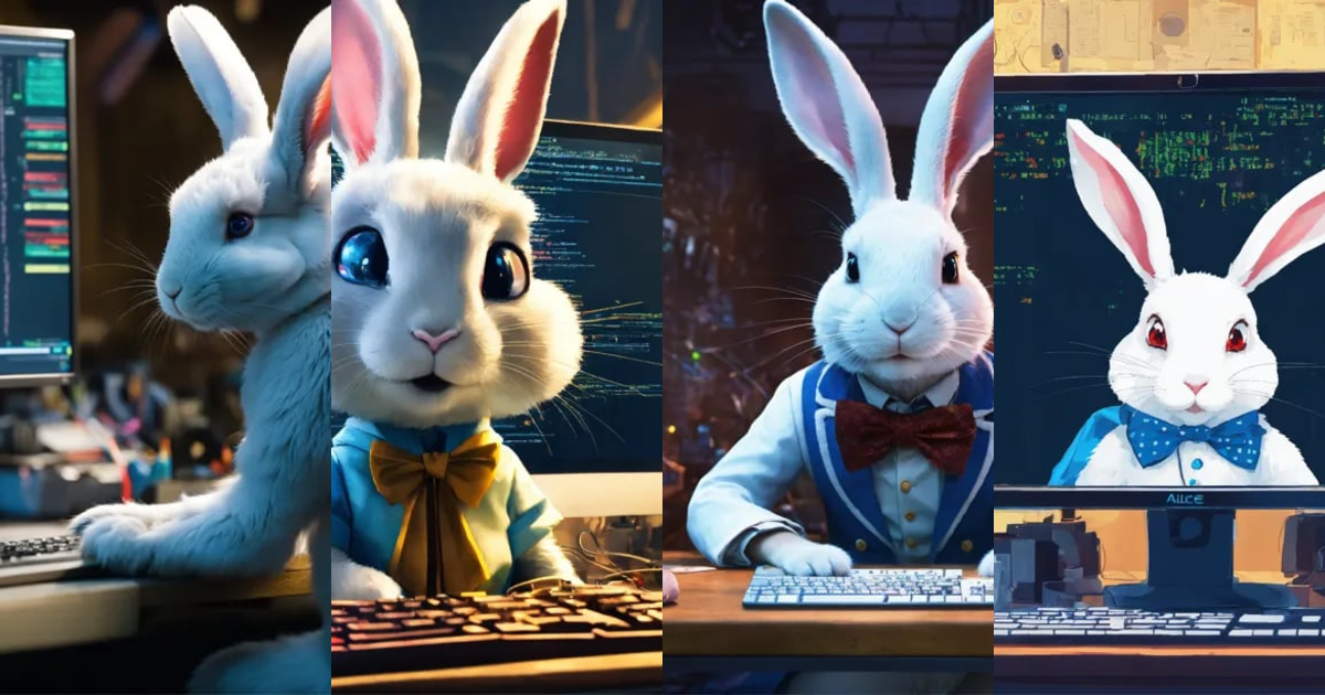 Lexica - A white rabbit from Alice in Wonderland is a software ...