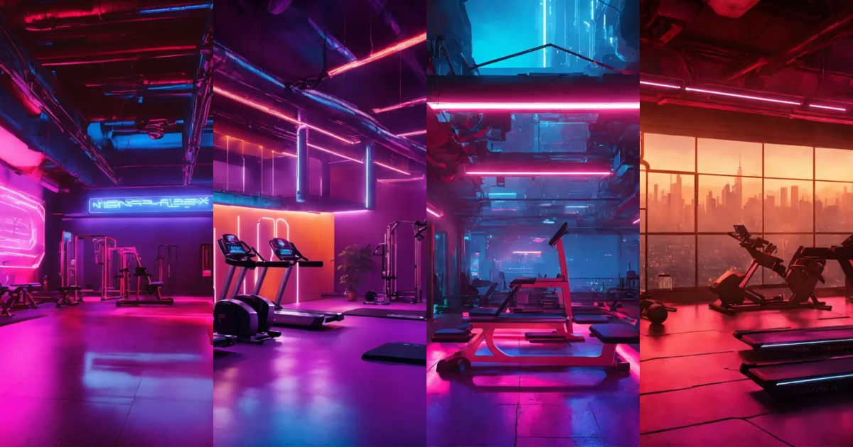 Lexica - Introducing the "NeonFlex Gym," a cutting-edge fitness ...