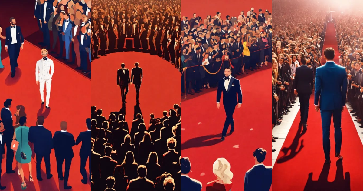 Lexica - Generate an image of a famous celebrity walking on a red ...