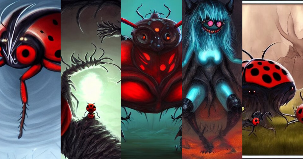 Lexica - Ladybug as a monster boss, fantasy art style, scary atmosphere ...