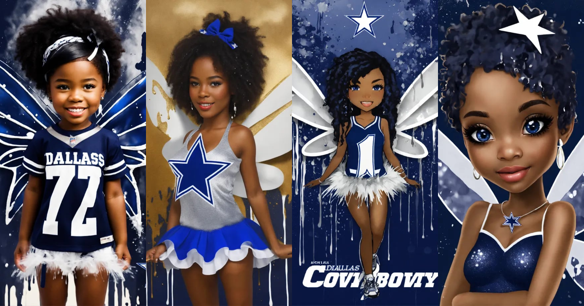 Lexica - Create an African American tinkerbell with a Dallas Cowboys ...