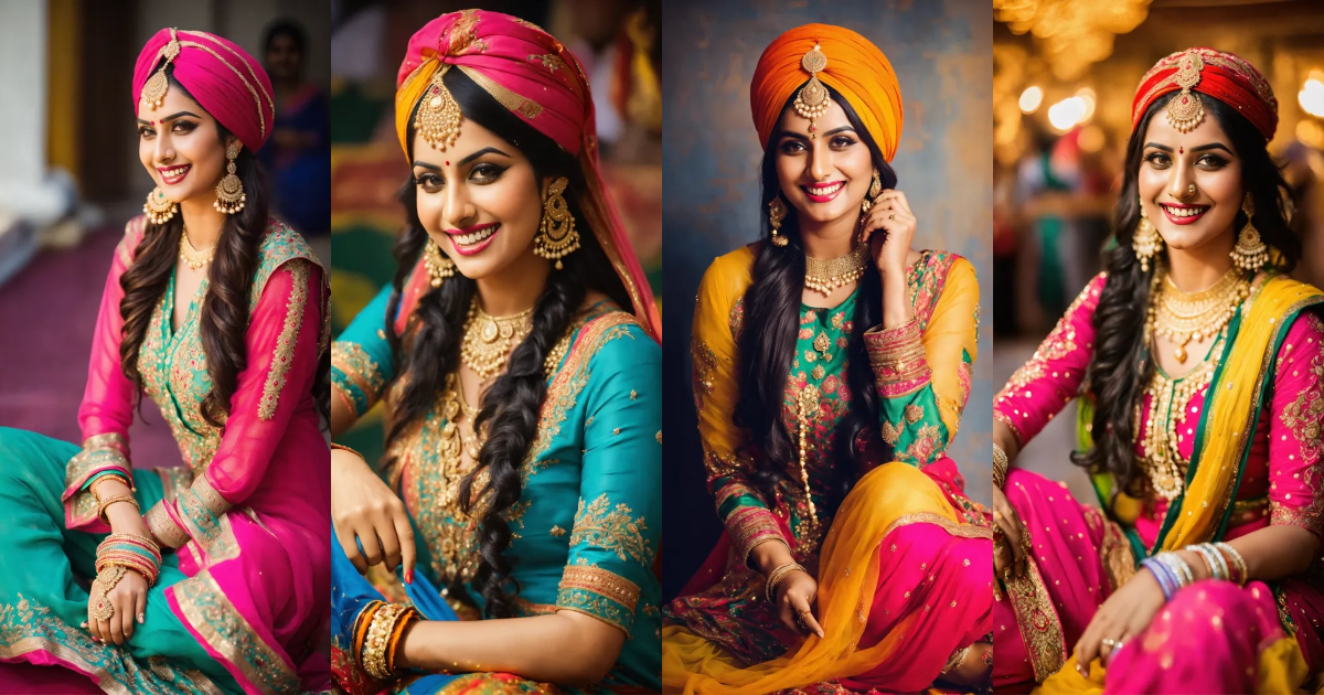 Lexica - Stunning sikh woman, performing bhangra, props in hand, turban ...