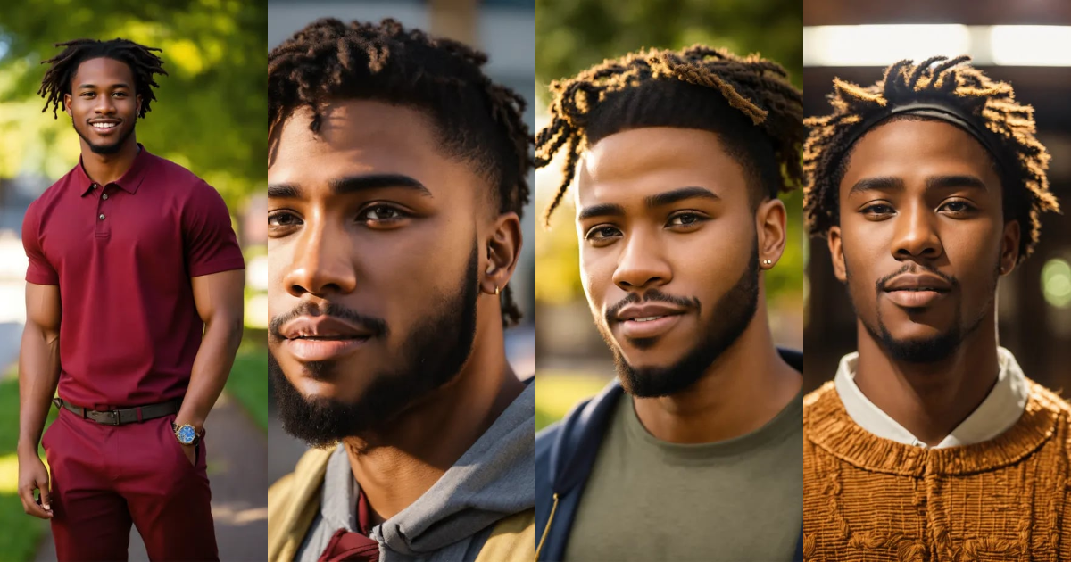 Lexica - Handsome African-American male graduate student. golden brown ...