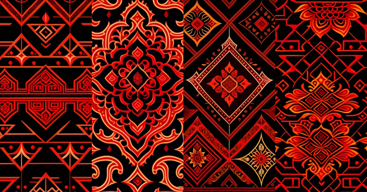 Lexica - Abstract symmetrical pattern of Indonesian batik, wayang kulit ...