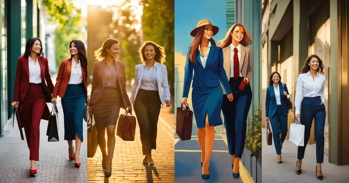 Lexica - Happy business women going to work morning