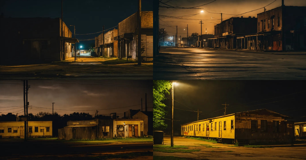 Lexica - Dark night in west memphis,distressed style, 8k resolution ...