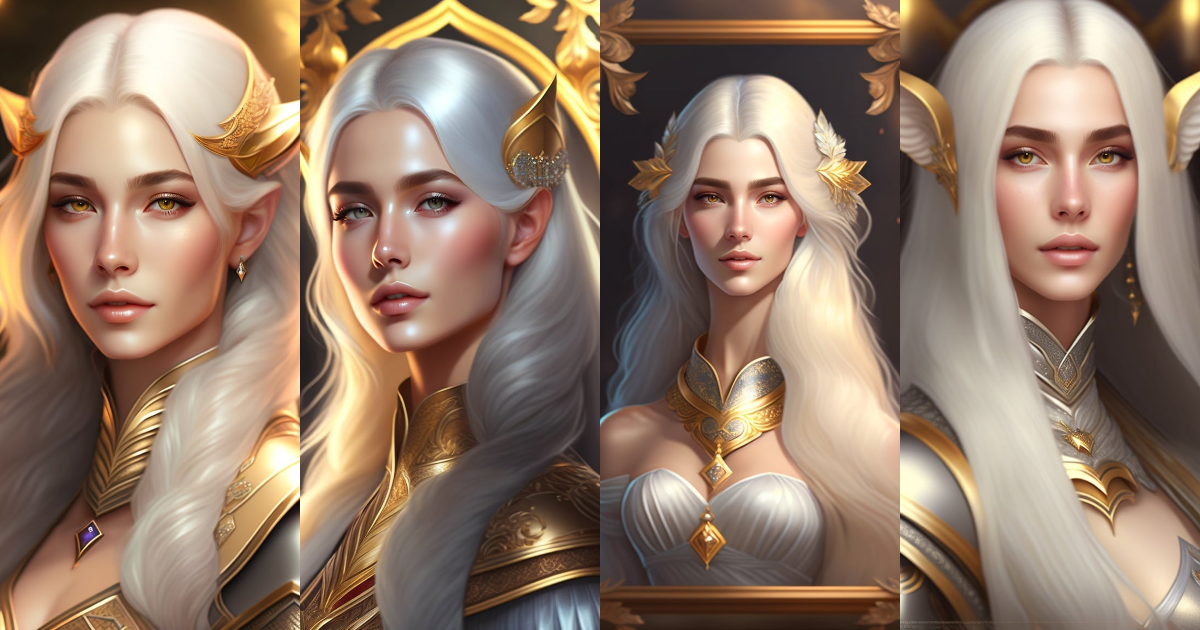 Lexica - Light Elf, high growth, Long hair, light silver hair ...