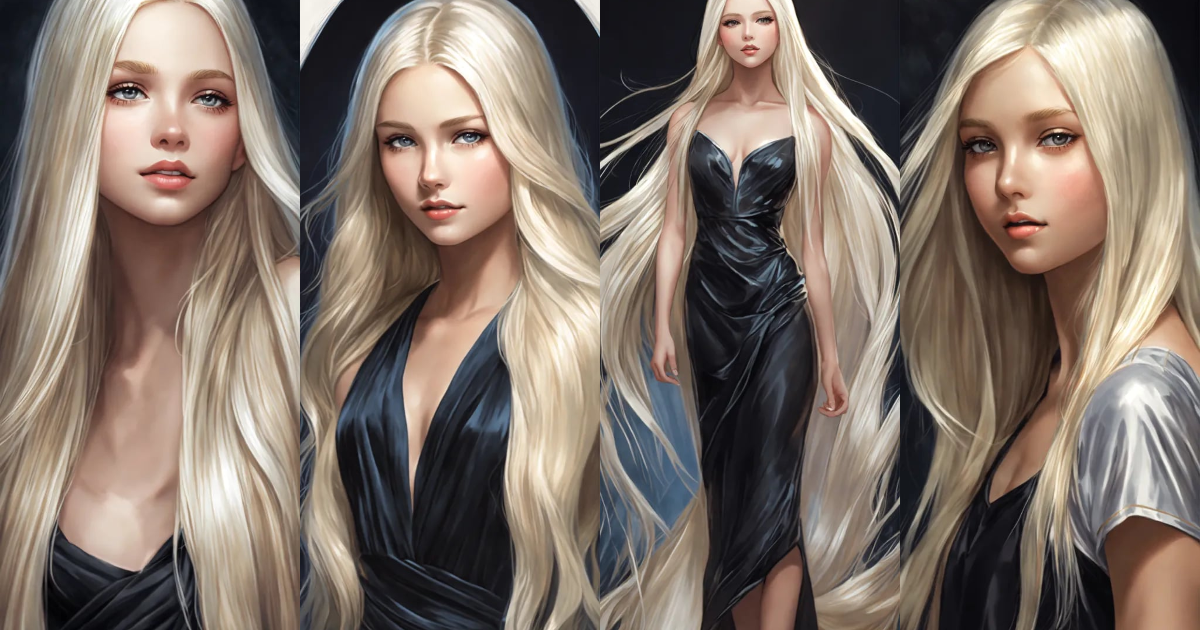 Lexica - Beautiful platinum blond young tween 2d drawing. Petite ...