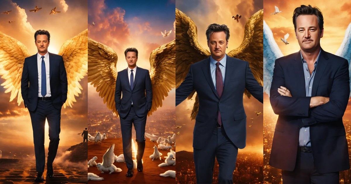 Lexica - Matthew Perry in heaven with angels 8k