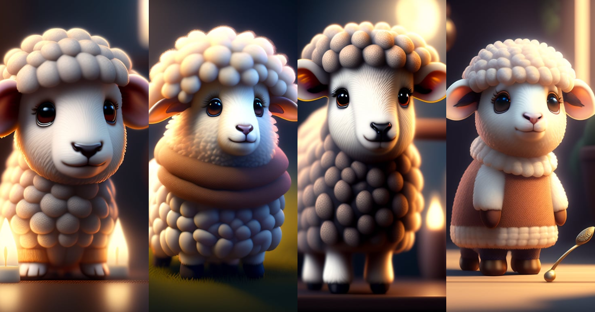 Lexica - Cute small sheep ,unreal engine, cozy indoor lighting ...