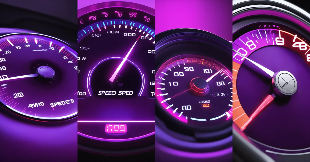 Lexica - 3D render of a car's speed dashboard designed in a vibrant and ...