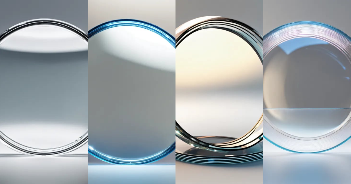 Lexica - Optics glass thin circle side view rotated, illuminated ...
