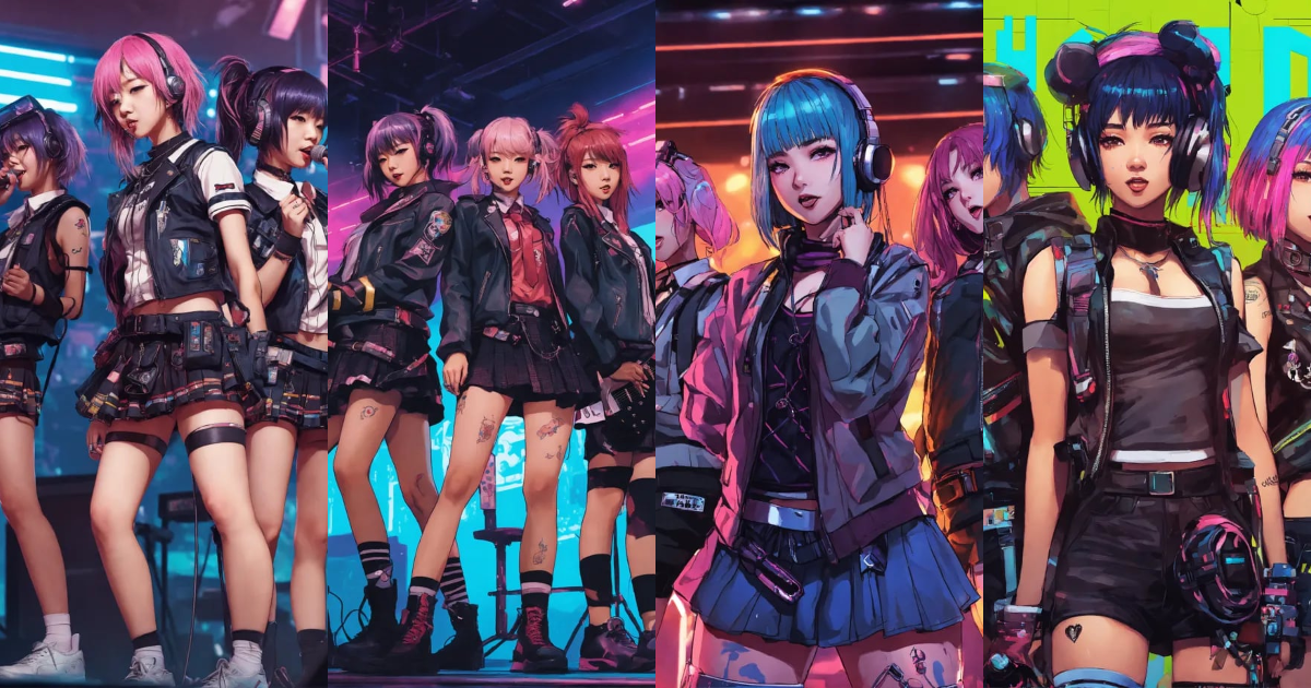 Lexica - Cyberpunk J-pop band with 3 members school girl, silly but ...