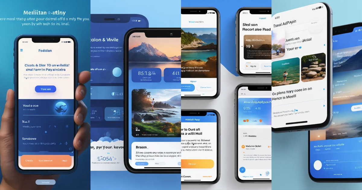 Lexica - Create a paywall for my mobile app, meditation app, blue ...