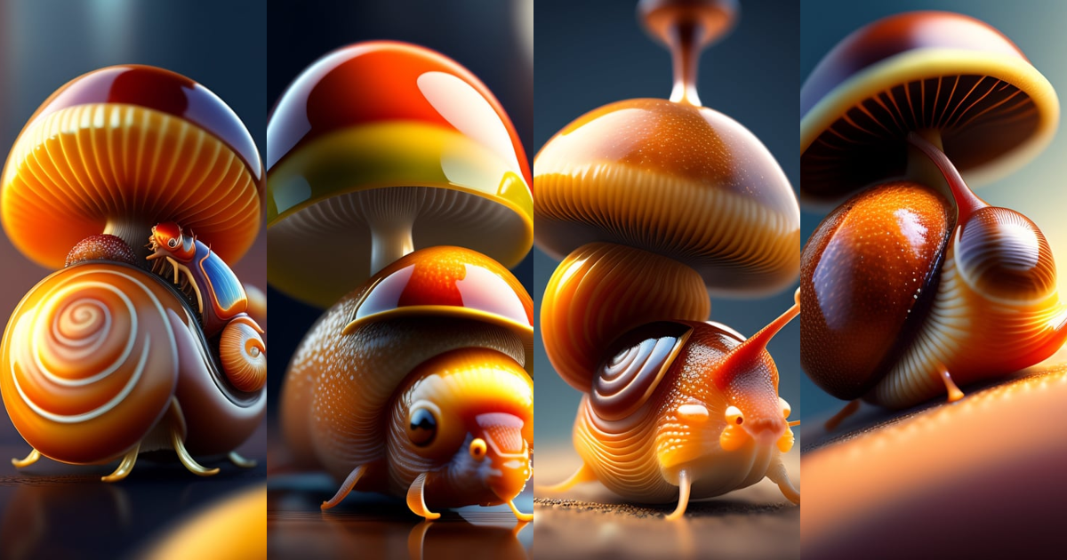Lexica - The snail is sitting on the mushroom cap, made by stanley artgerm lau, wlop, rossdraws ...