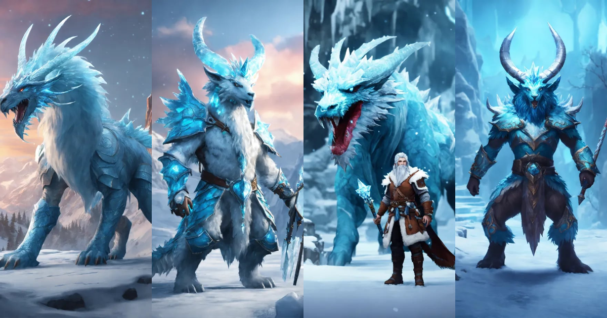 Lexica - Dungeons and dragons style, ice mythical creature, 8k, Unity,