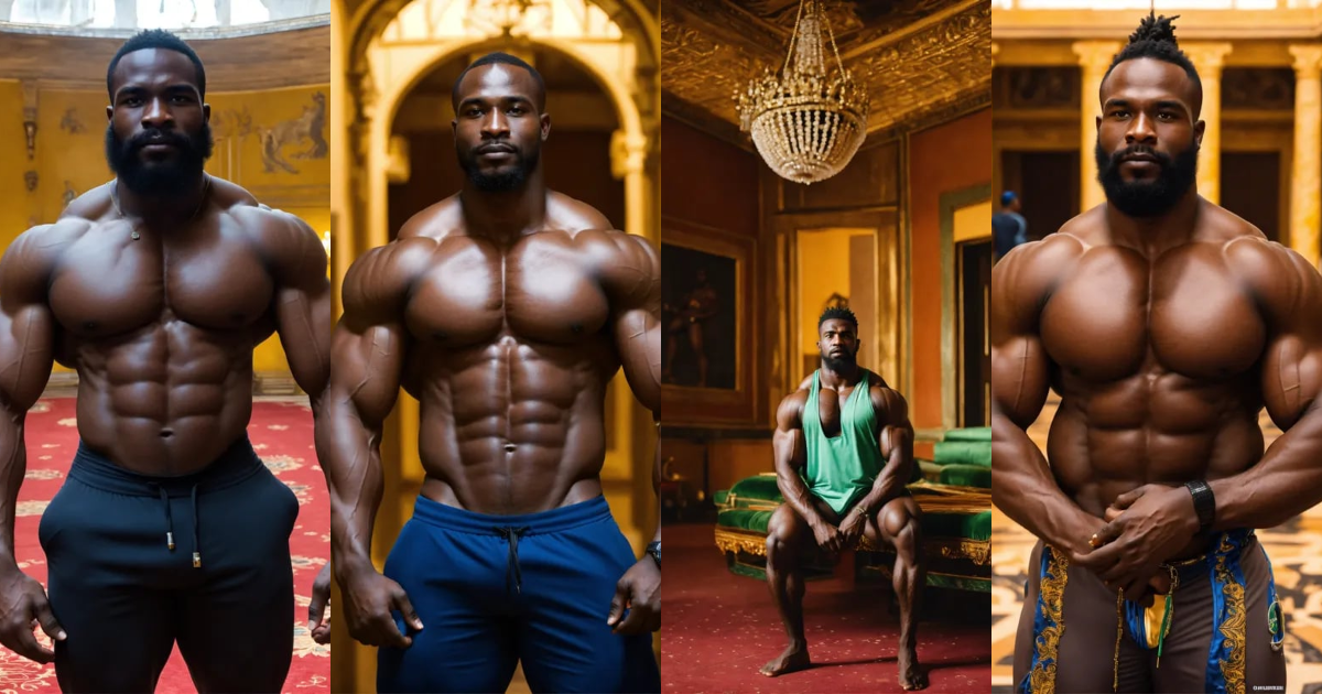 Lexica - 30-year-old hairy Senegalese man with big muscles, big ...