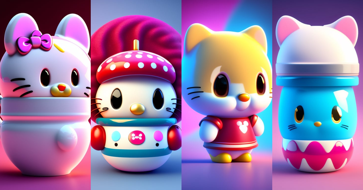 Lexica - Happy cute Hello kitty cartoon character in old Disney style ...