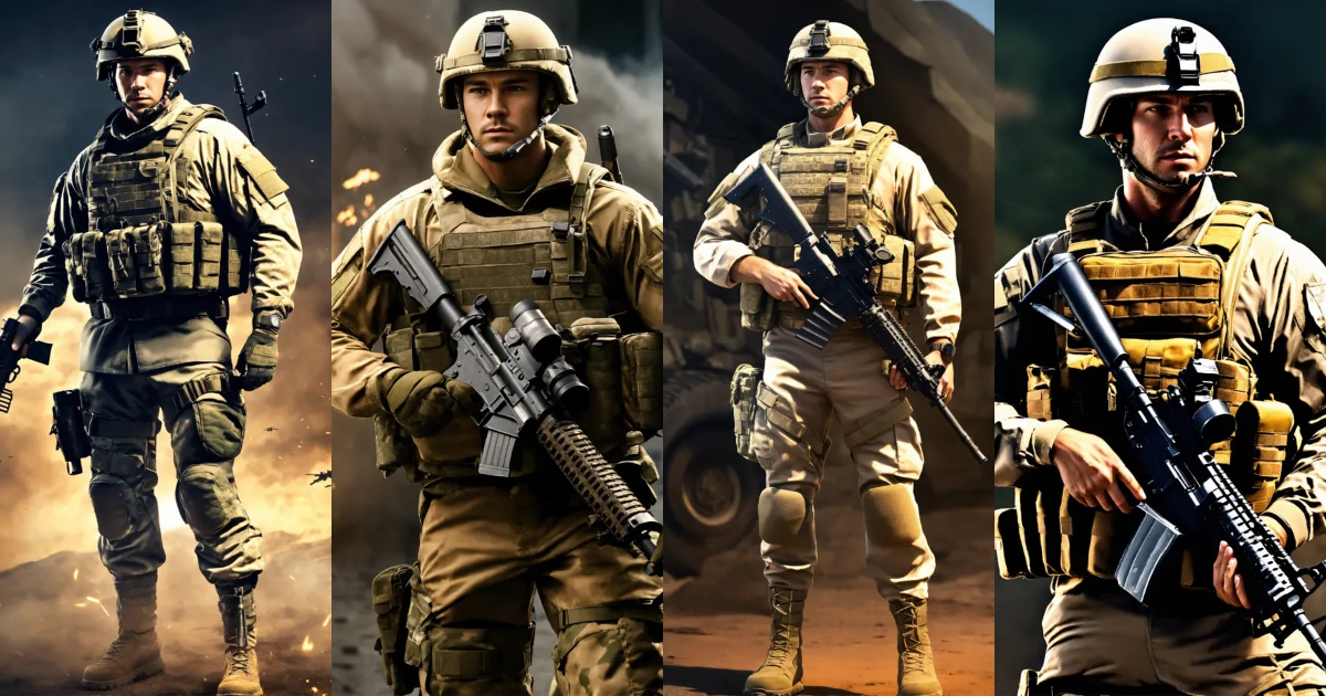 Lexica - Military style, soldier, male,4k,realistic,shown face ...