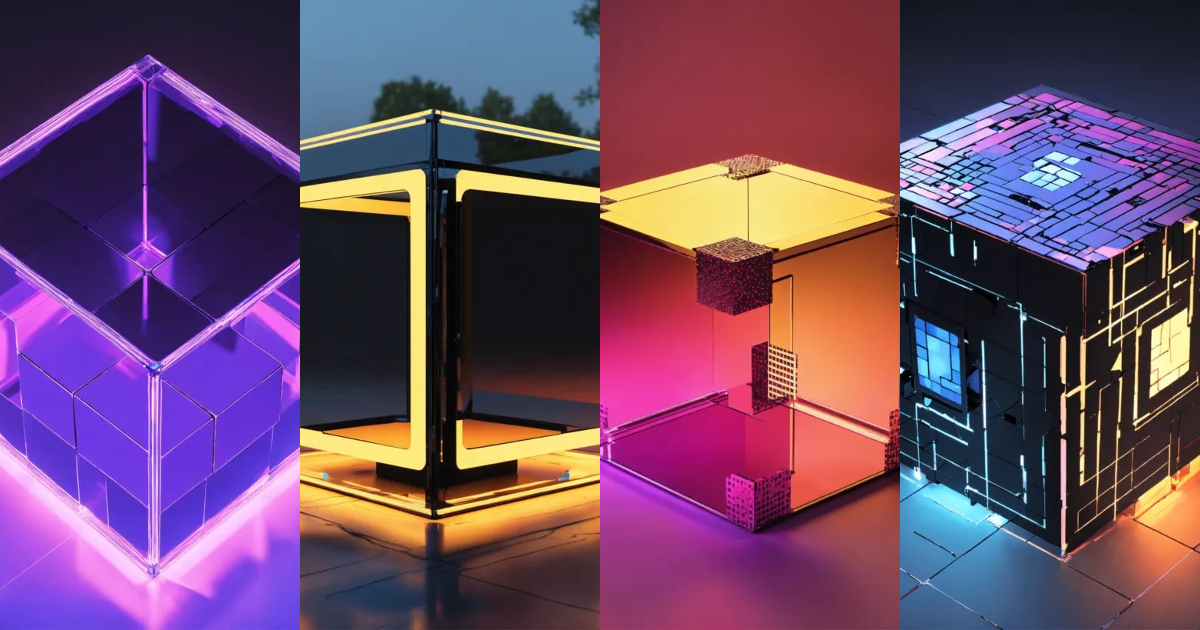 Lexica - Create a minimalistic reflective tech cube.