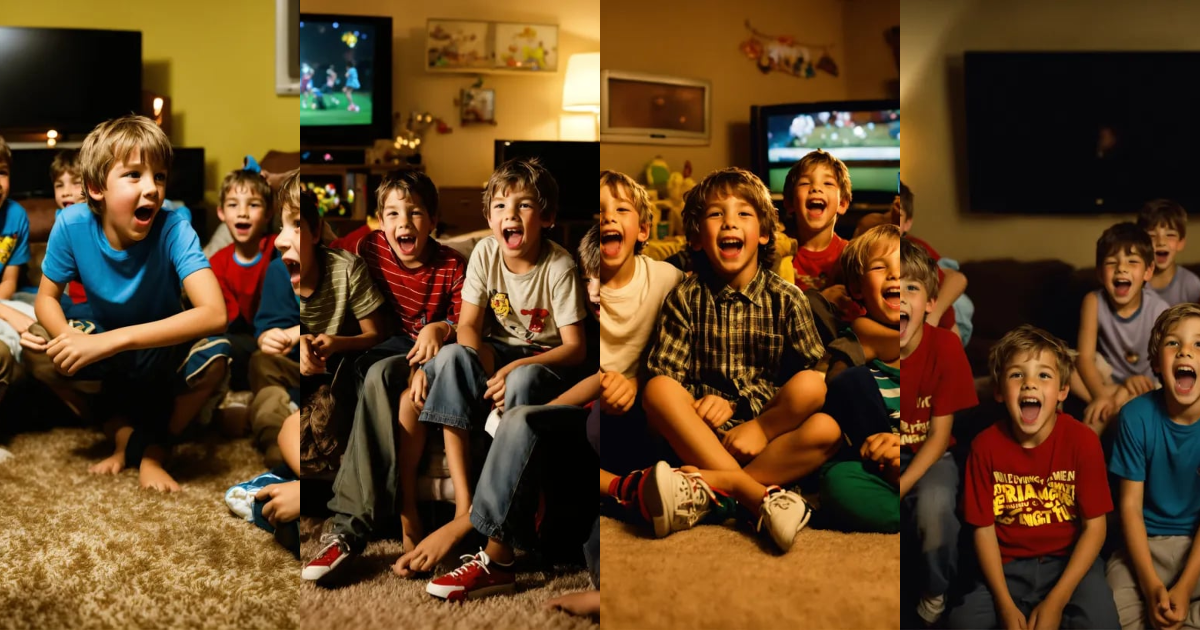 Lexica - (photo, real1), group of rowdy little boys, single focal point ...