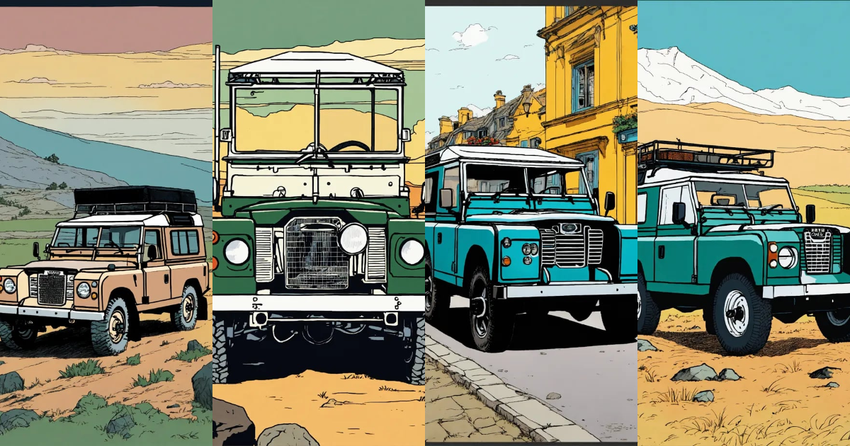 Lexica - Detailed pen and ink illustration of a modern Land Rover, dark ...