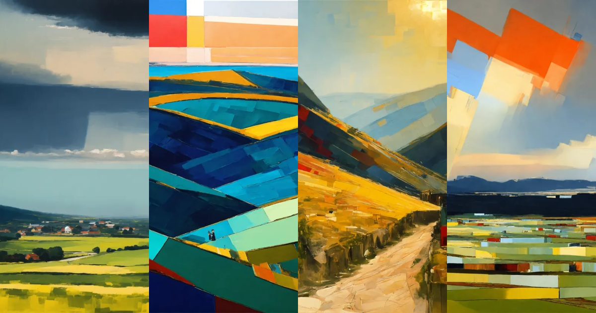 Lexica - Generation art, Herbert Franke style, landscape, recursive art ...