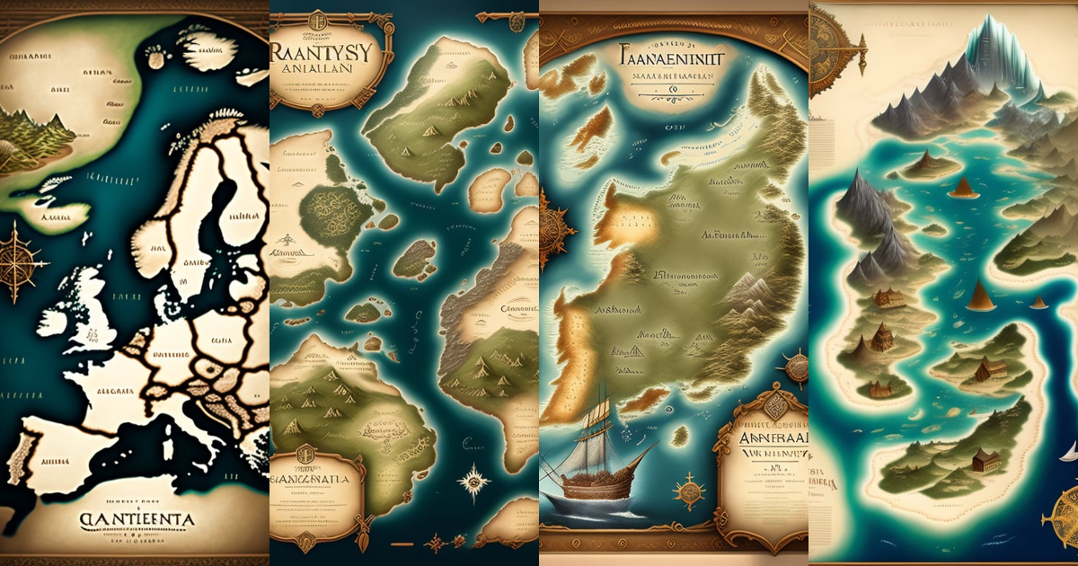 Lexica - Fantasy continent map in old medieval style