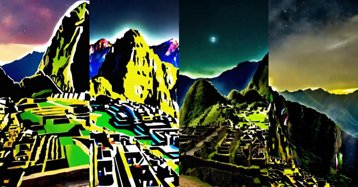 Lexica - Machu Picchu ghost girl, night, art