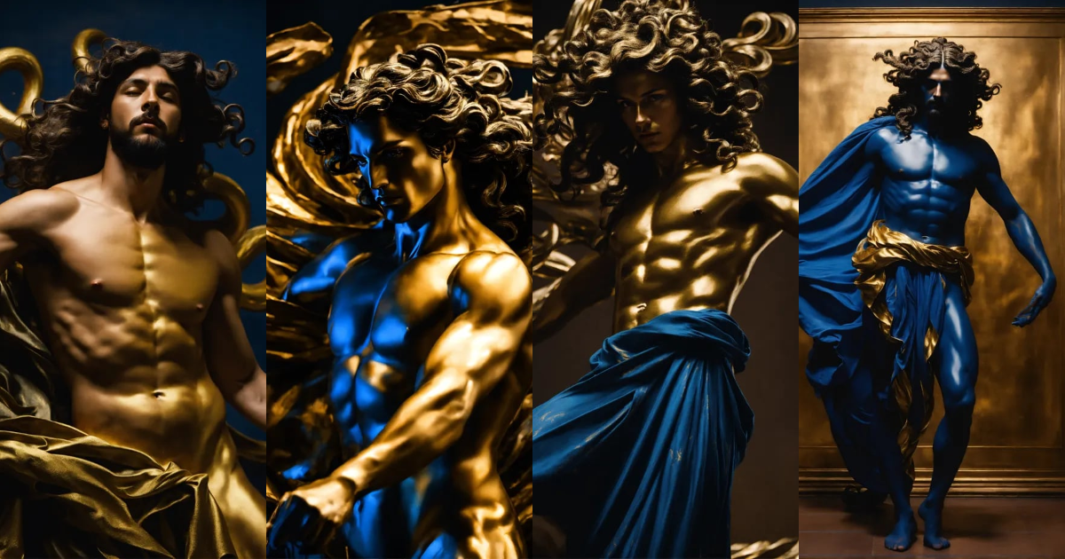 Lexica - Full-length view, a man looking straight, natural dance, the ...