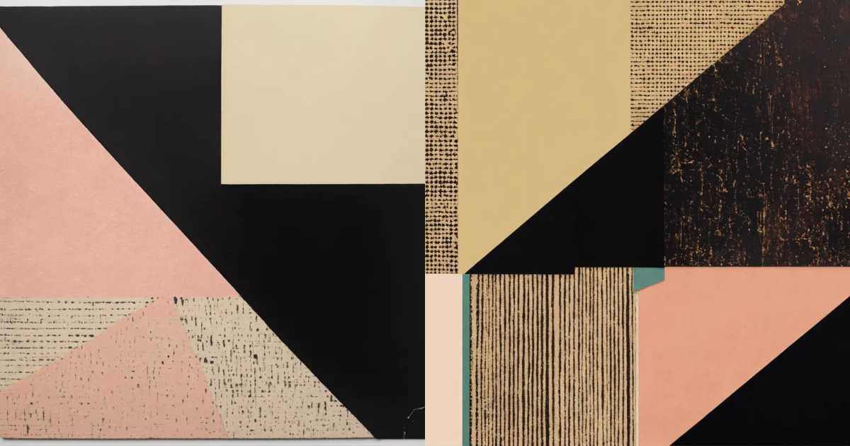 Lexica - Album, Fragments, riso design, texture, pastels cream black,