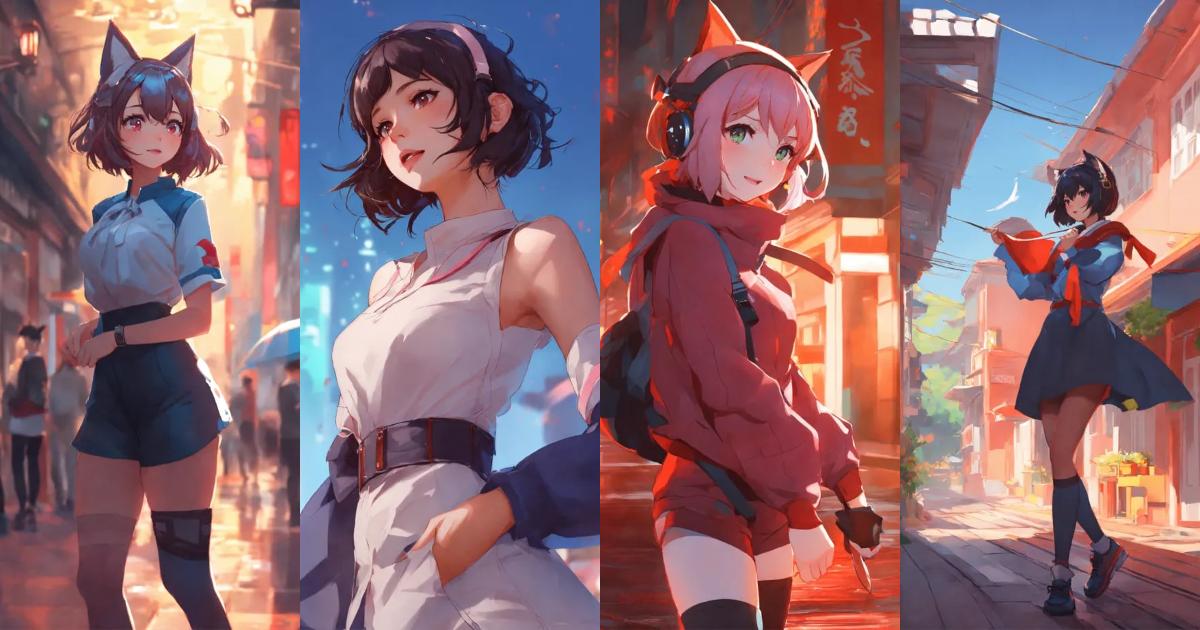 Lexica - Cute anime woman, VRChat Rindo, dynamic pose, dynamic ...