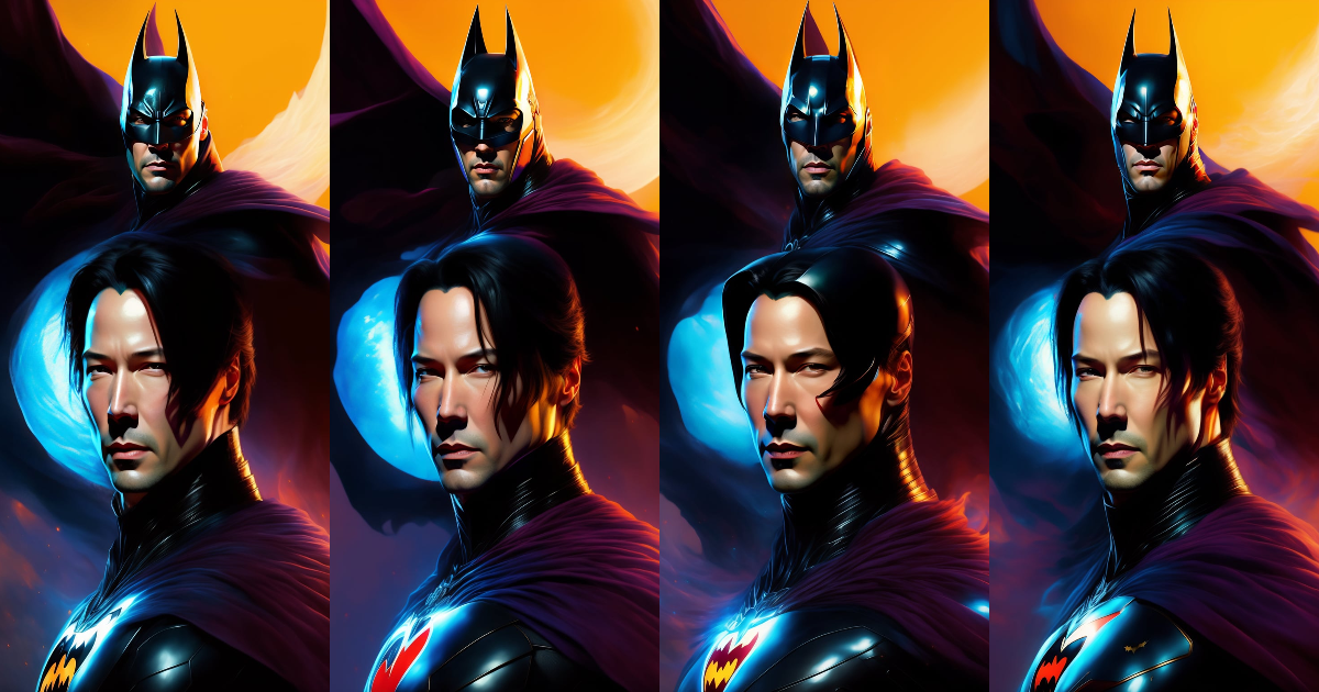 Lexica - Keanu reeves as the batman without his mask, digital art by ...