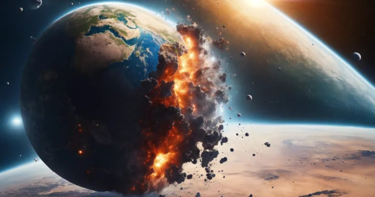 Lexica - Extreem large object crashing in to planet earth in space