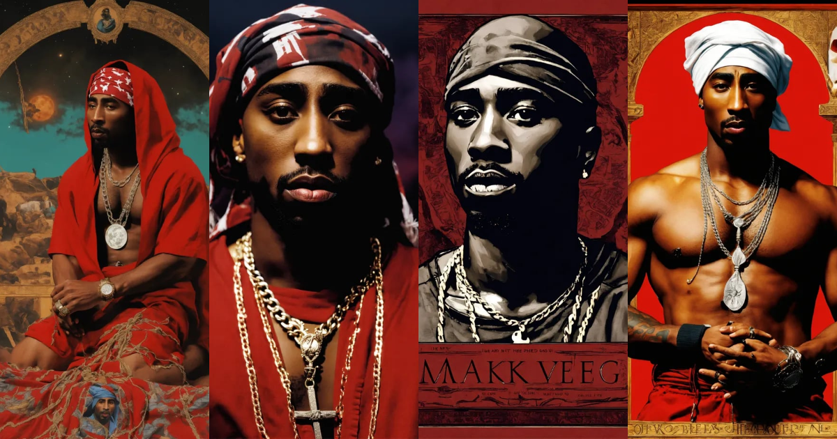 Lexica - On this visual scene, I stand supreme, Tupac resurrected, in ...