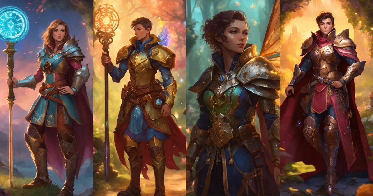 Lexica - Time warlock in a fairy tale world theme, dnd, full armor ...