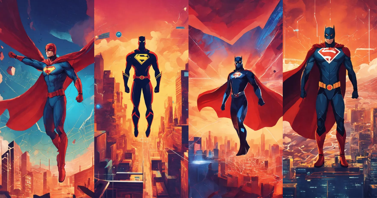 Lexica - Create an illustration of a superhero figure in a ...