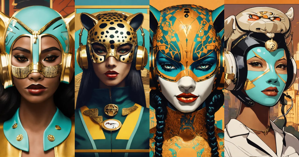 Lexica - ((Jaguar Halloween mask|face)), Multiple anime, black jetsons ...